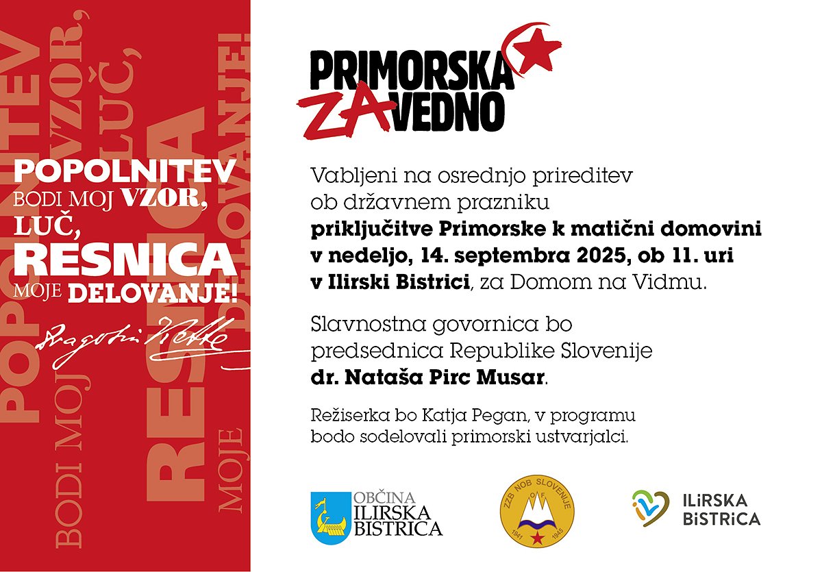 Vabilo na Praznik priključitve Primorske k matični domovini, Ilirska ...